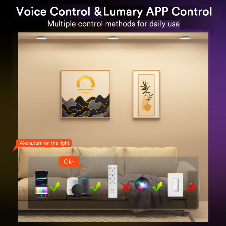 Lumary Smart RGBAI Recessed Light: Versatile 4-in-1 Lighting